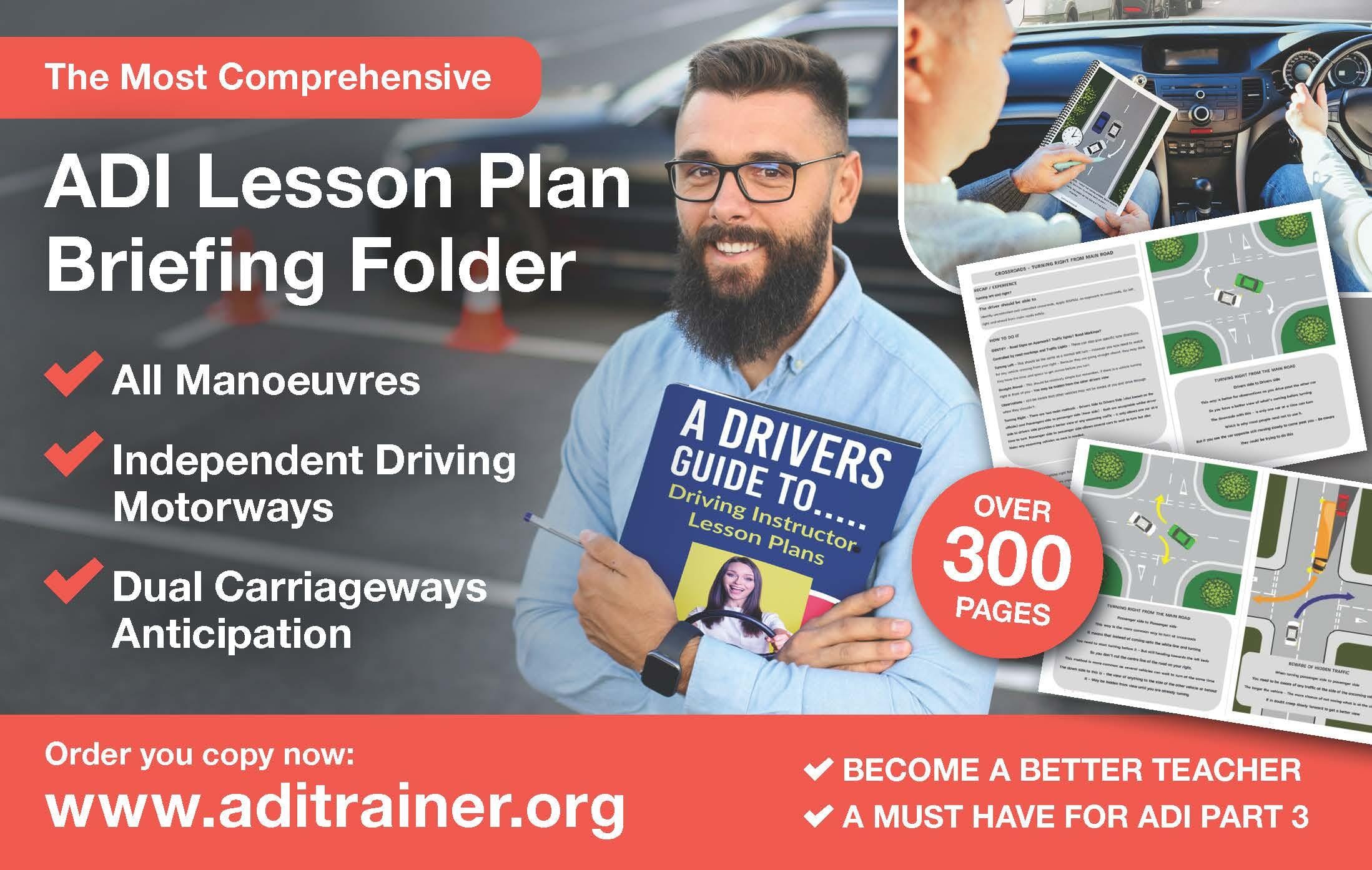 The Best Driving Instructor Lesson Plan Diagrams for ADI/PDI training ...